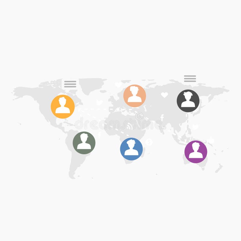 Flat Social Network Concept Stock Illustration - Illustration of ...