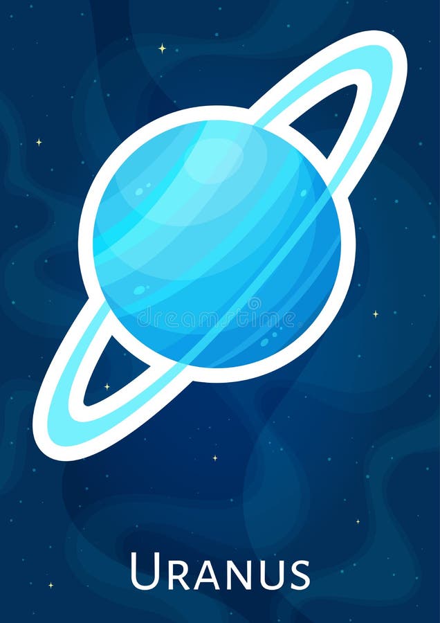 Flat Solar System Planet Uranus Vector Patch Stock Vector ...