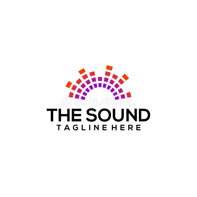 Flat Sound Logo Design Stock Image Stock Illustration - Illustration of ...