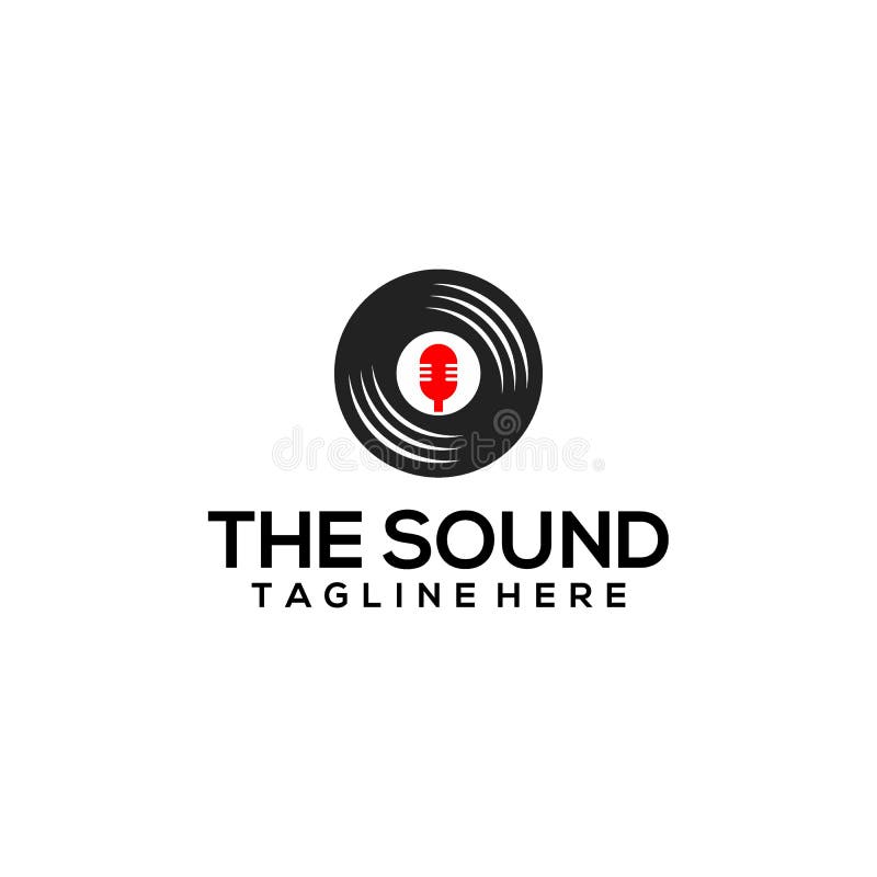 Flat Sound Logo Design Stock Image Stock Illustration - Illustration of ...