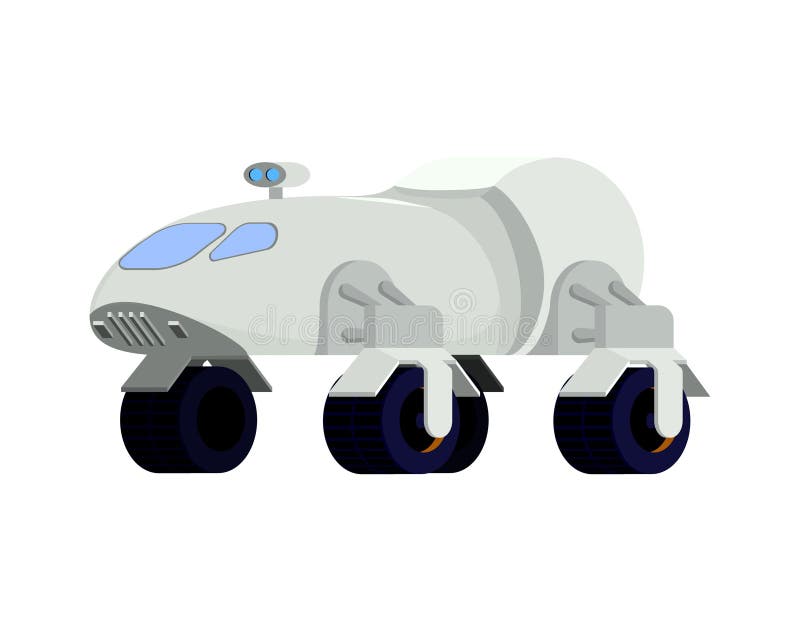 Space Rover with Satellite Line Icon. Vector Concept Illustration for ...