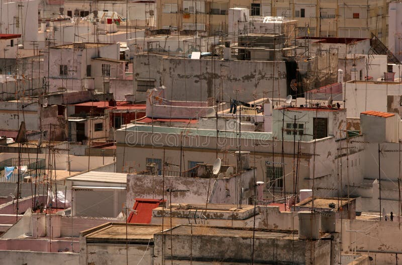 Flat Spanish rooftops stock photo. Image of outdoors, houses - 7327634