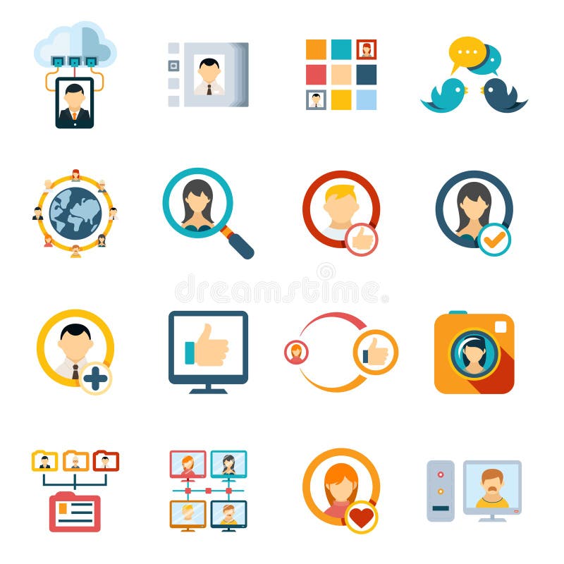 Flat Special Media Icons stock vector. Illustration of community - 46334157