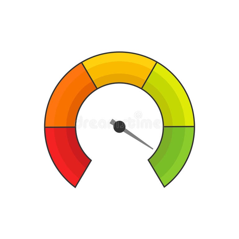 Flat Speedometer Simple Vector. Web Isolated Illustration Stock ...