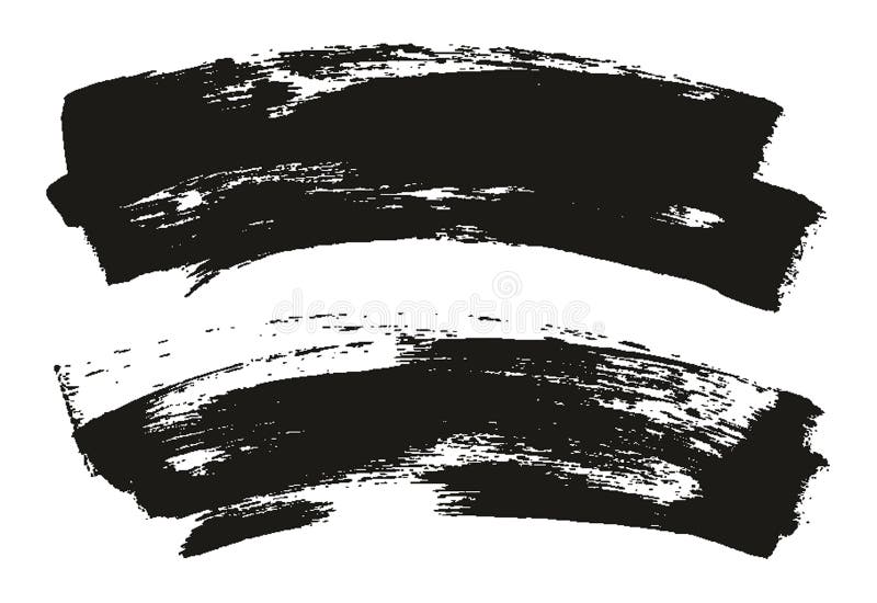 Flat Sponge Regular Artist Brush Curved Background High Detail Abstract Vector Background Set