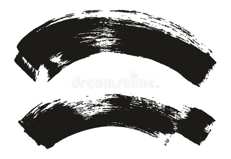 Flat Sponge Regular Artist Brush Curved Background High Detail Abstract Vector Background Set
