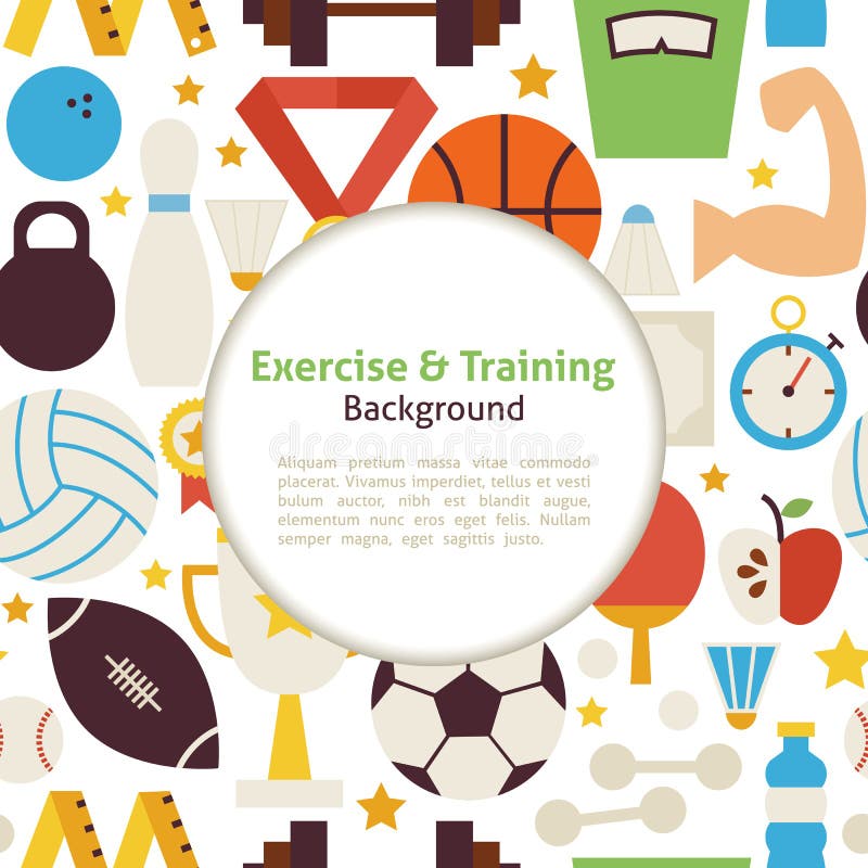 Flat Sport Exercise and Training Vector Background Stock Vector ...