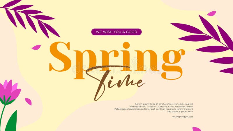 Flat Spring Card Background Stock Illustration - Illustration of modern ...