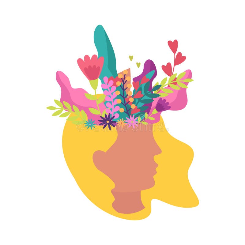 Flat Spring Girl stock vector. Illustration of fresh - 257946699