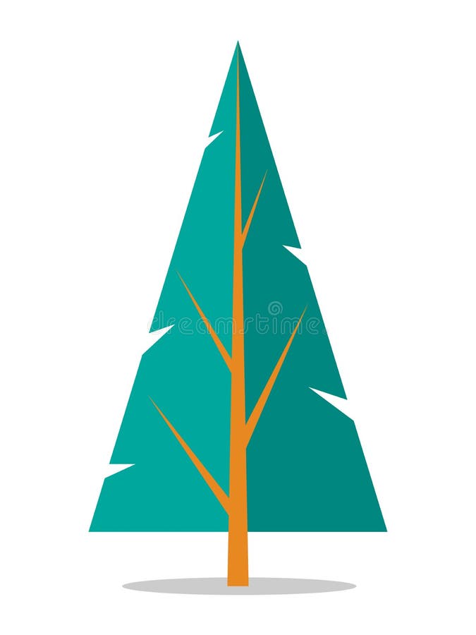 Flat Spruce Icon Isolated on White Stock Vector - Illustration of leafy ...