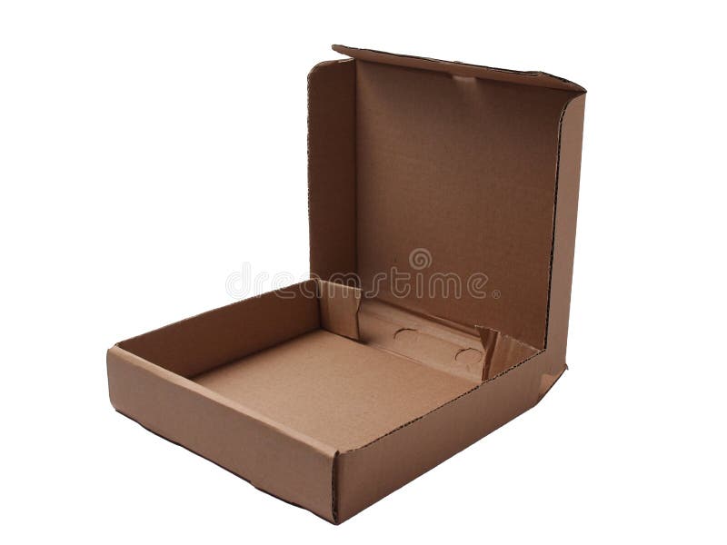 Flat Square Opened Pizza Cardboard Box Mock Up Template, Cut Out Stock ...