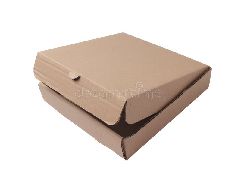 Flat Square Pizza Cardboard Box Mock Up Template, Cut Out Stock Photo ...
