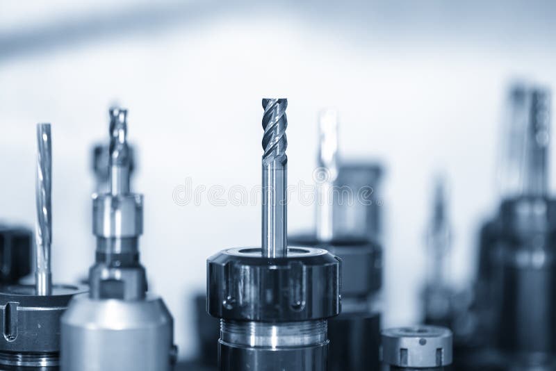 The Flat or Square Solid Carbide Endmill Tools with the Holder in the ...