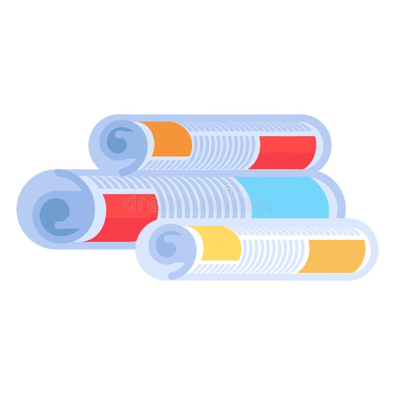 Flat Stack of Rolled Up Paper Newspapers Icon Stock Vector ...