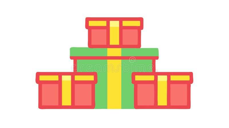 Flat Stacked Gifts Icon Vector Presents Holiday, Vector Design ...