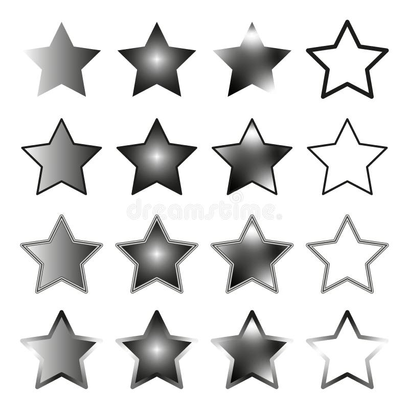 Flat Stars Rating for Game Level Design. Yellow Star. Vector ...