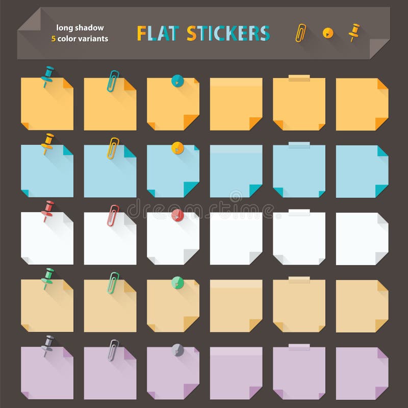 Flat stickers stock illustration. Illustration of clip - 40845584