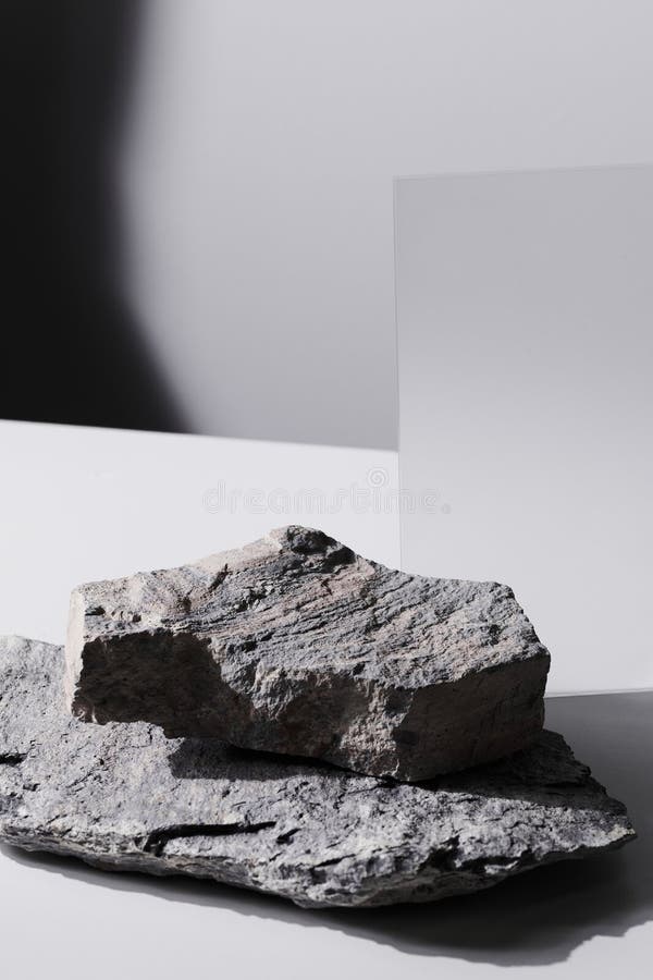 Flat Stone Pedestal and Rectangular Glass, Black and White Template ...