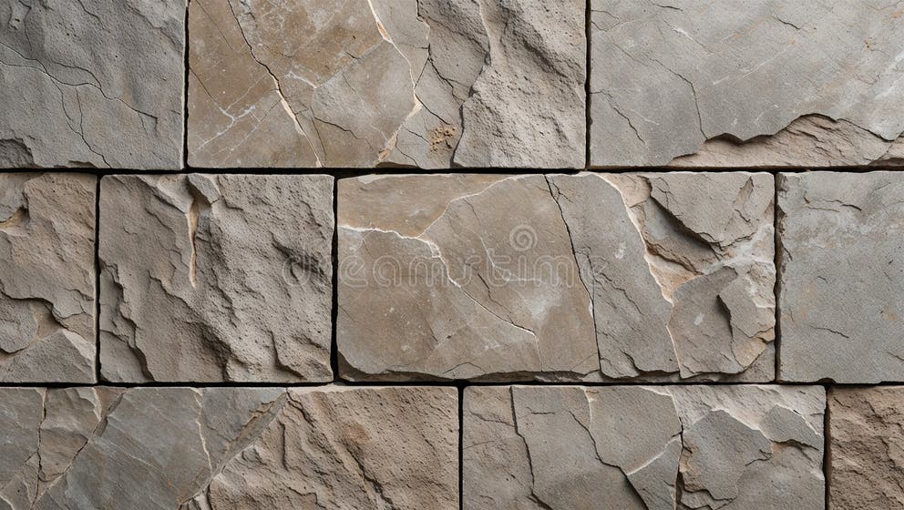 Flat Stone Tile Surface with Irregular Grout Lines and Realistic Rough ...