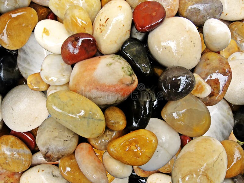 Smooth Round Polished Rocks Tumbled River Rock Stock Photo - Image of ...