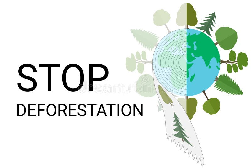 Stop Deforestation Eco Green Banner. Organic Creative Vector Design ...