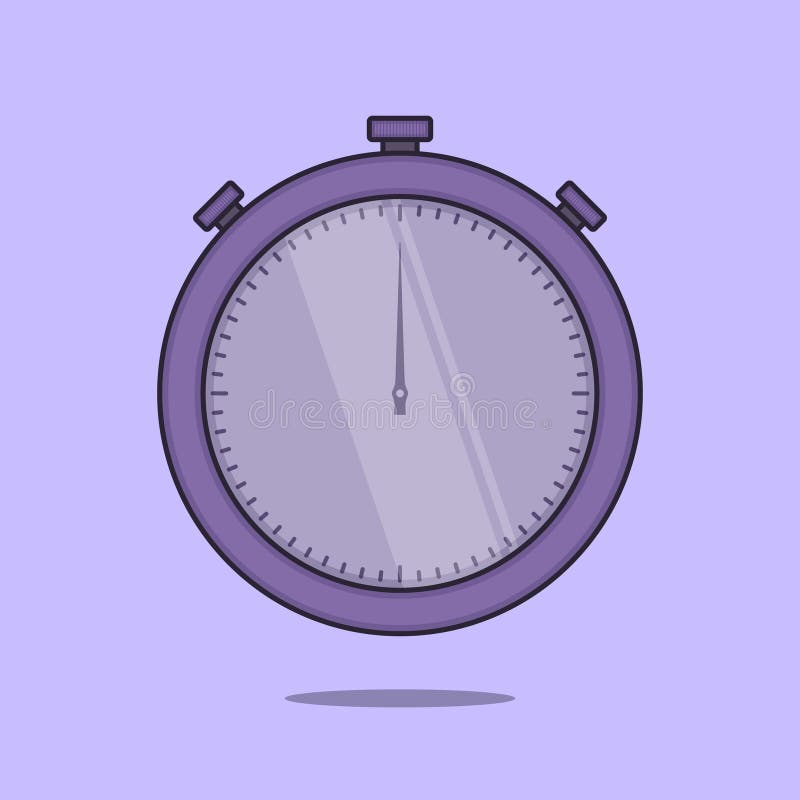 Flat Stopwatch Vector Illustration Icon Timer Stopwatch Design Stock ...