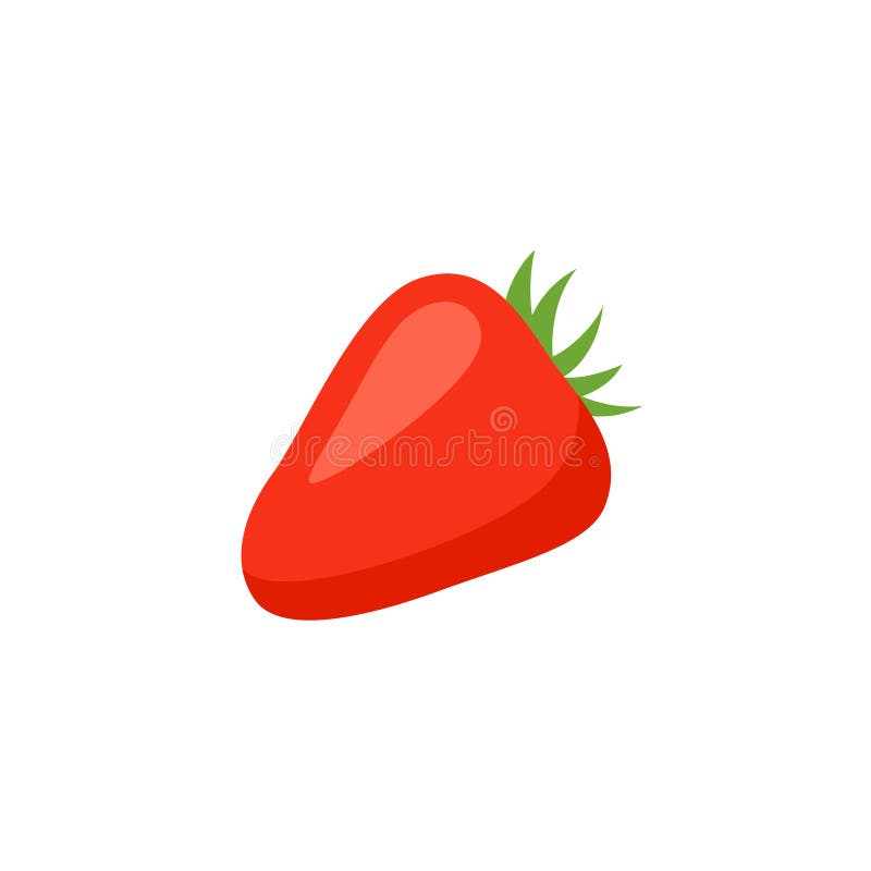 Flat Strawberry Icon stock illustration. Illustration of diet - 207951608