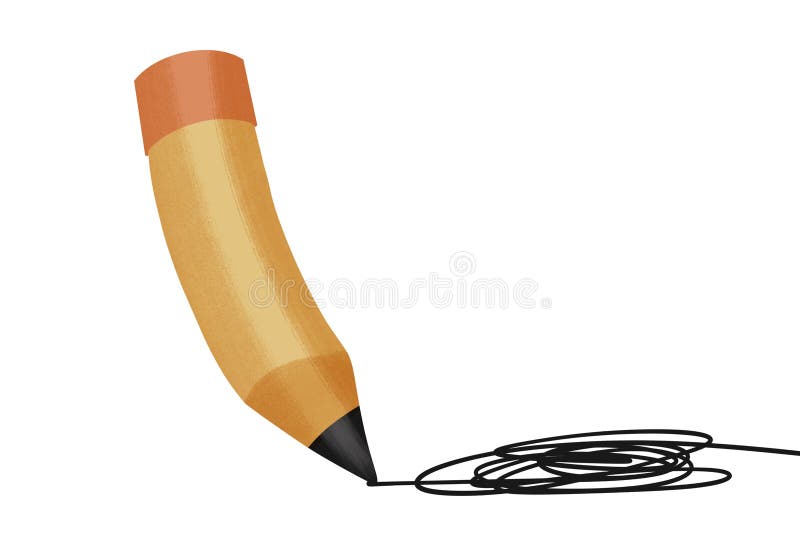 Flat Student Standing Pencil. Cartoon Character Pencil. Flat Character ...