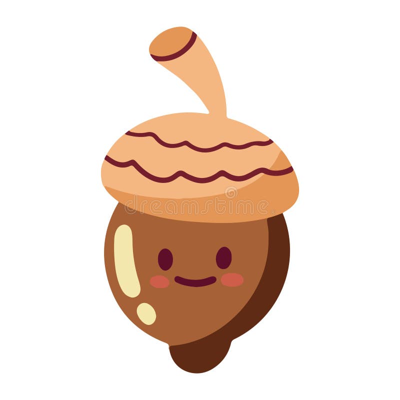 Flat Style Acorn Vector Elements for Natural Designs Stock Illustration ...