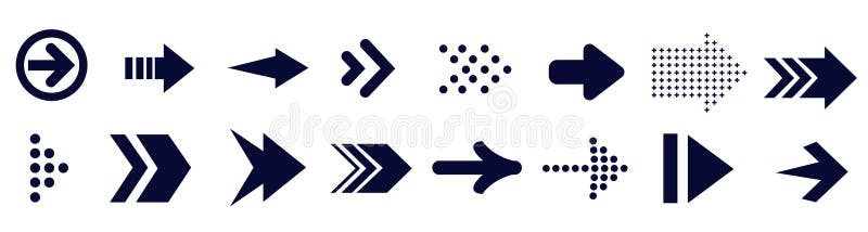 Flat Style Arrows Isolated on White Background. Set of Arrows Stock ...