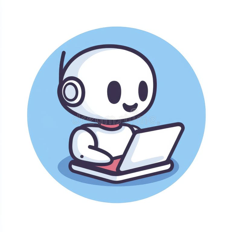 A Flat Style Avatar Representing a Chatbot for Support Services. a ...