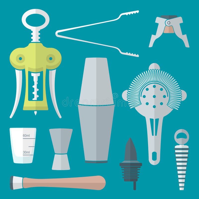 Bartender Tools Stock Illustrations – 640 Bartender Tools Stock ...
