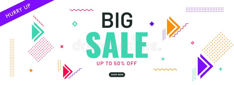 Flat Style Big Sale Header or Banner Design. Stock Illustration ...