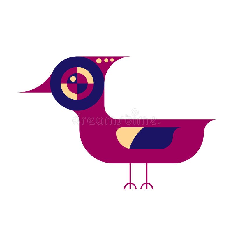Flat Style Bird Illustration. Abstract Bird Icon Stock Vector ...