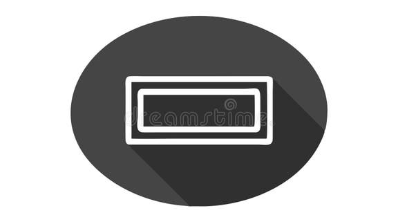 Flat Style Black Oval Simple Rectangle Shape Object Icon Vector Design ...