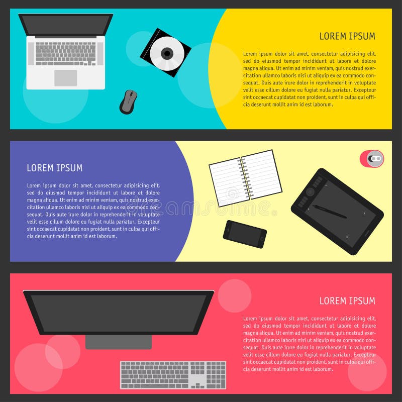 Flat Style Bright Set with Objects Used in Everyday Life Stock Vector ...