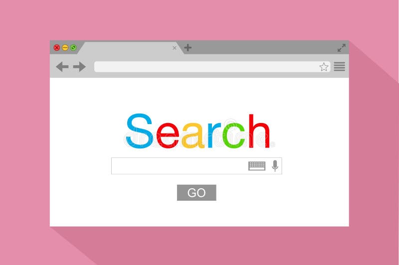 Flat Style Browser Window on Pink Background Stock Vector ...