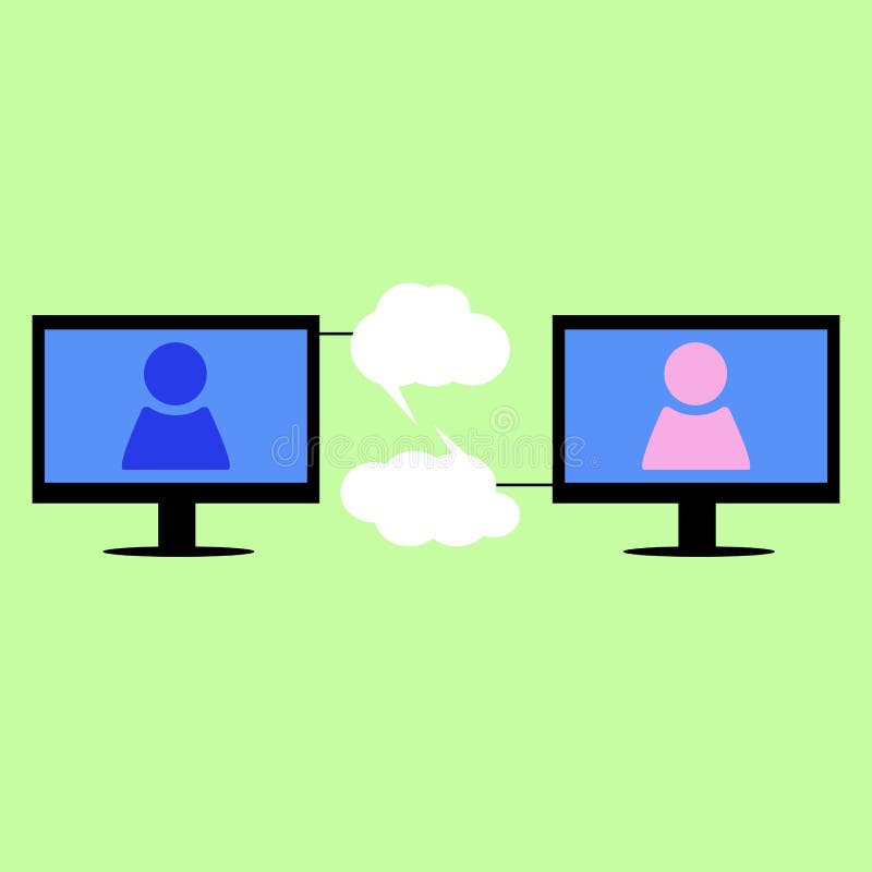 Flat Style Chat between Man and Woman Stock Vector - Illustration of ...