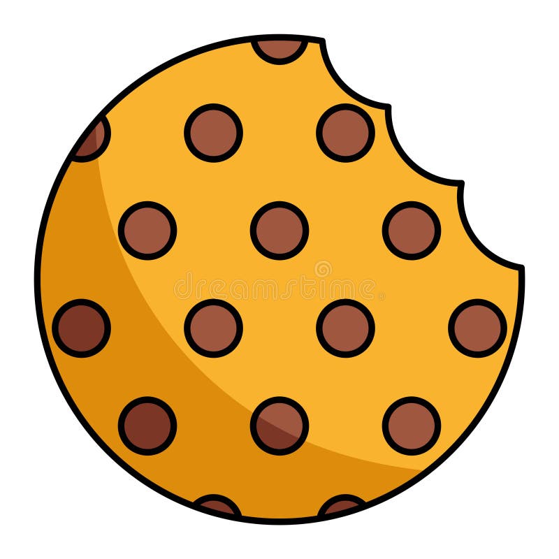 Flat Style Chocolate Chip Cookie Vector Illustration Stock Illustration ...