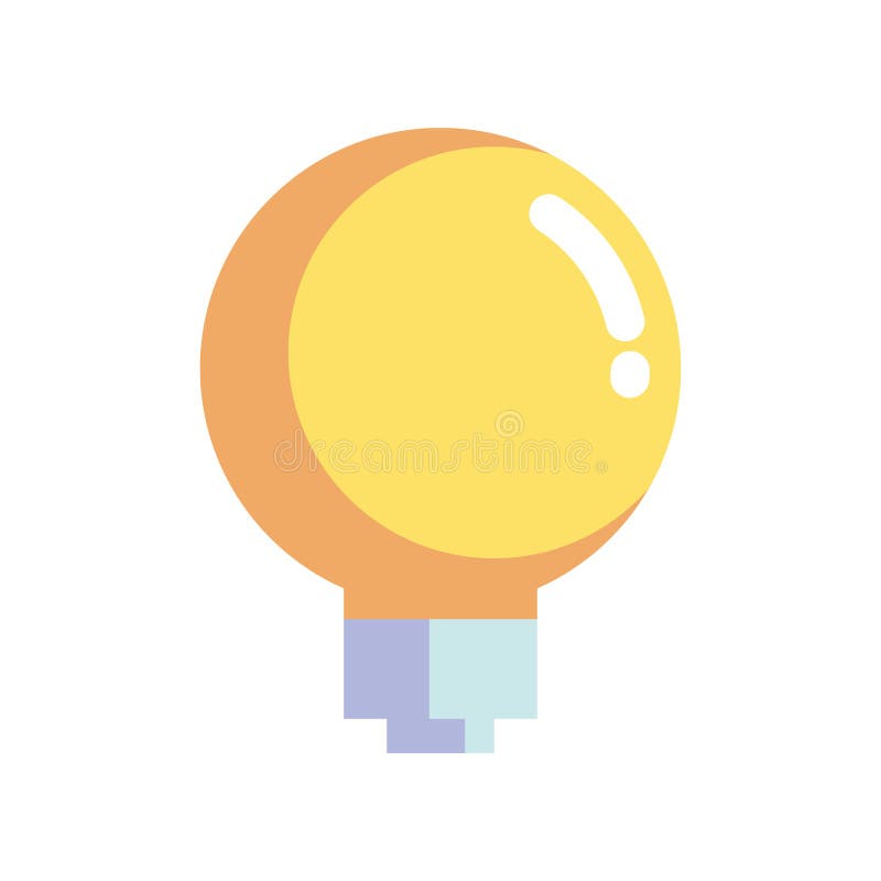 Flat Style Colorful Light Bulb Icon Vector Stock Illustration ...