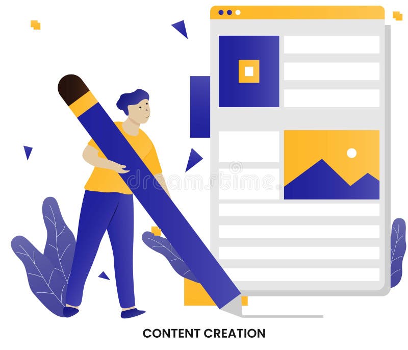 Flat Style Colourful Design Vector Illustration Content Creation Stock ...