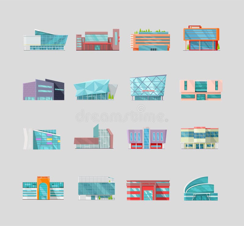 Industrial Buildings Orthogonal Set Stock Illustrations – 15 Industrial ...
