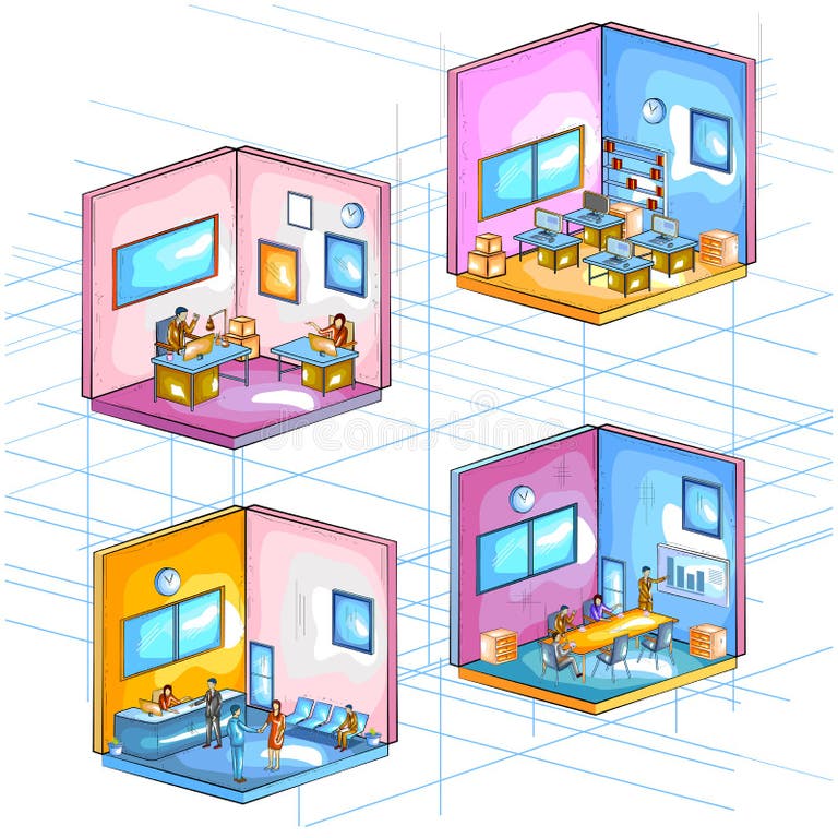 Office 3d Floorplan Stock Illustrations – 365 Office 3d Floorplan Stock ...