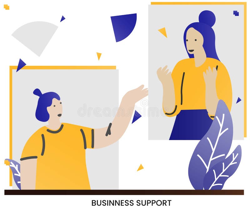 Flat Style Design Business Support Abstract Concept Stock Vector ...