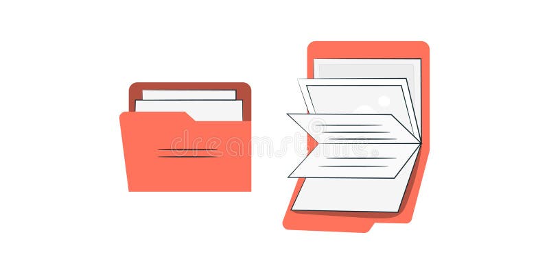 Flat Style Folders Icon Collection. Documents in Folders Stock Vector ...