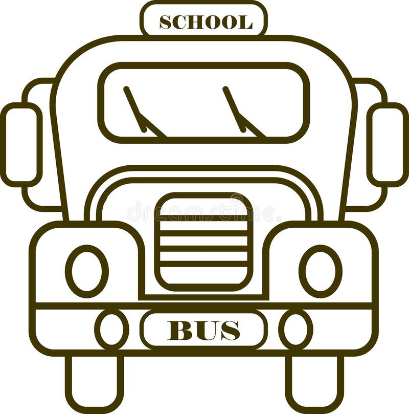 Flat Style Graphic Element with Outline School Bus Stock Vector ...