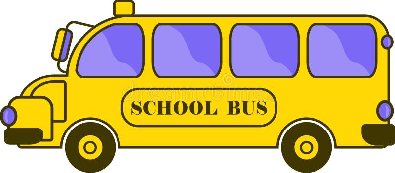 Flat Style Graphic Element with Side View of School Bus Stock Vector ...