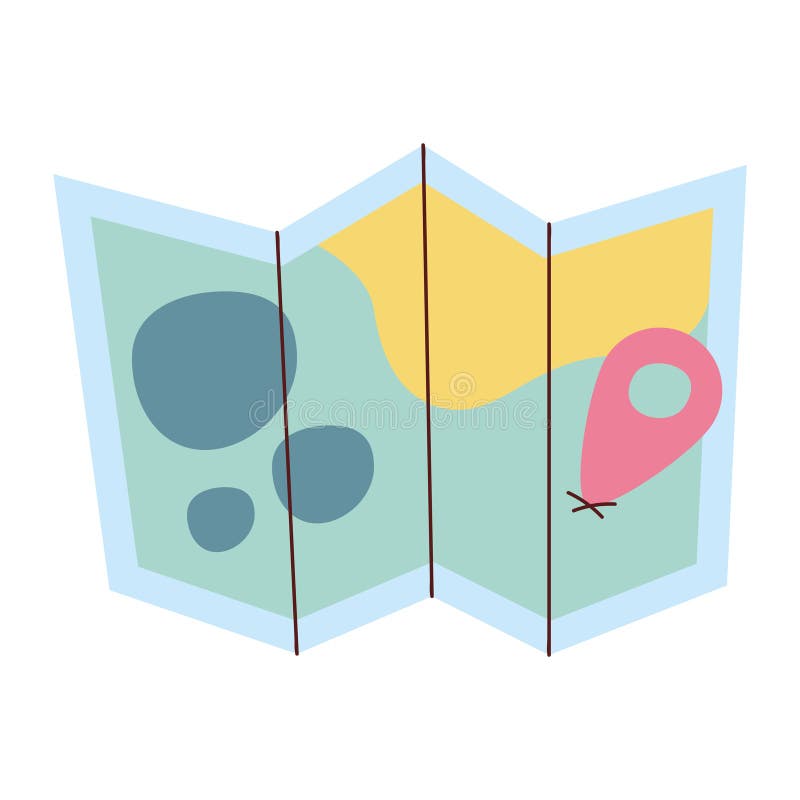 A Flat Style Guide To Explore Key Landmarks and Travel Routes Stock ...