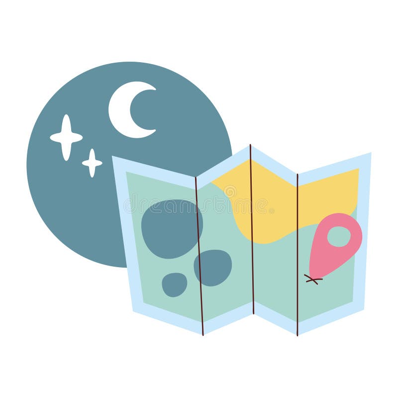 A Flat Style Guide To Explore Key Landmarks and Travel Routes Stock ...