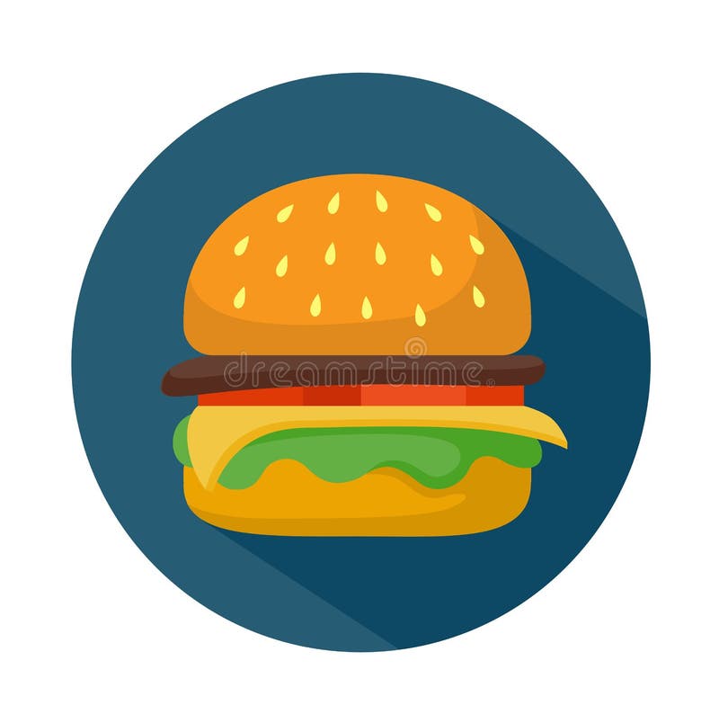 Flat style hamburger icon stock illustration. Illustration of object ...
